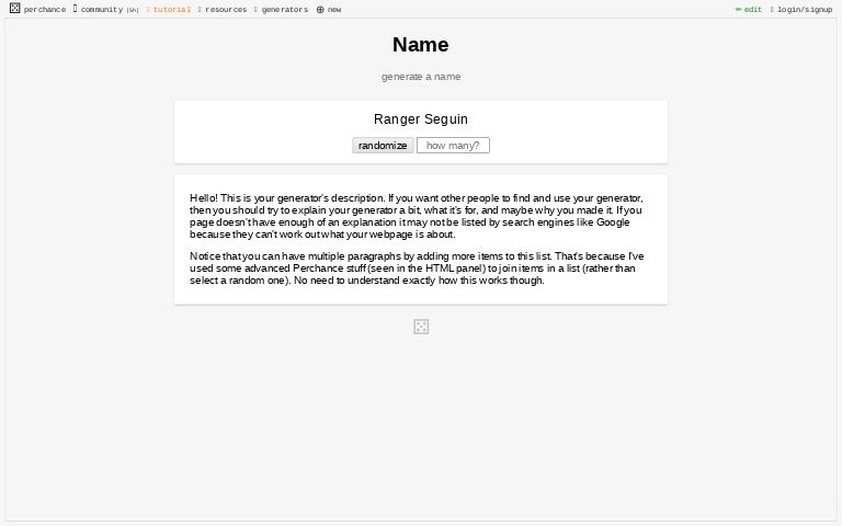 Name ― Perchance Generator