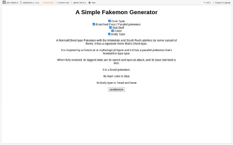 A Simple Fakemon Generator