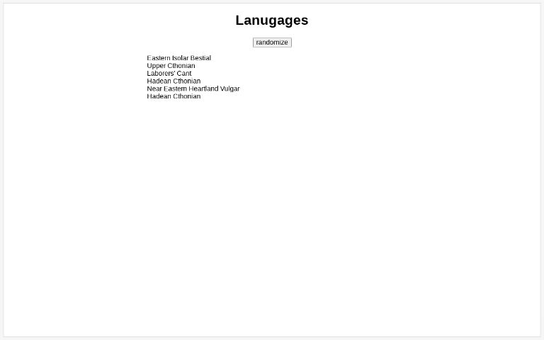 Lanugages ― Perchance Generator