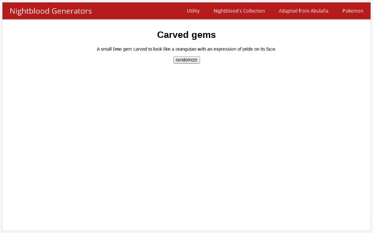 Carved gems ― Perchance Generator