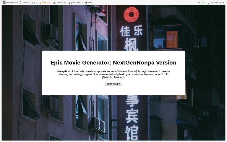 Epic Movie Generator: NextGenRonpa Version