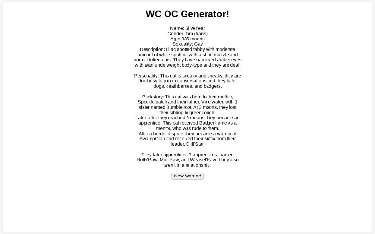 WC OC Generator!