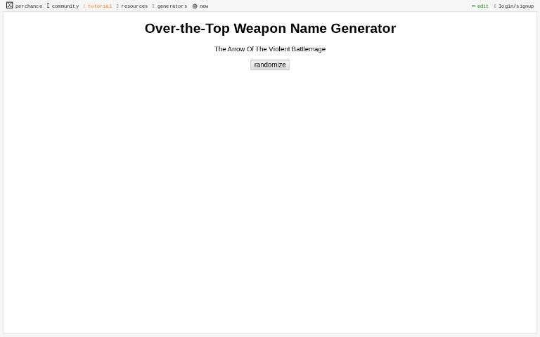 Over-the-Top Weapon Name Generator