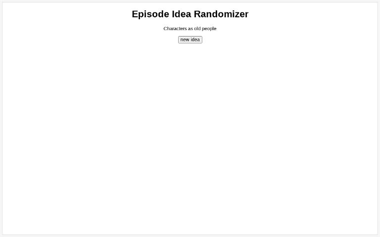 Episode Idea Randomizer ― Perchance Generator