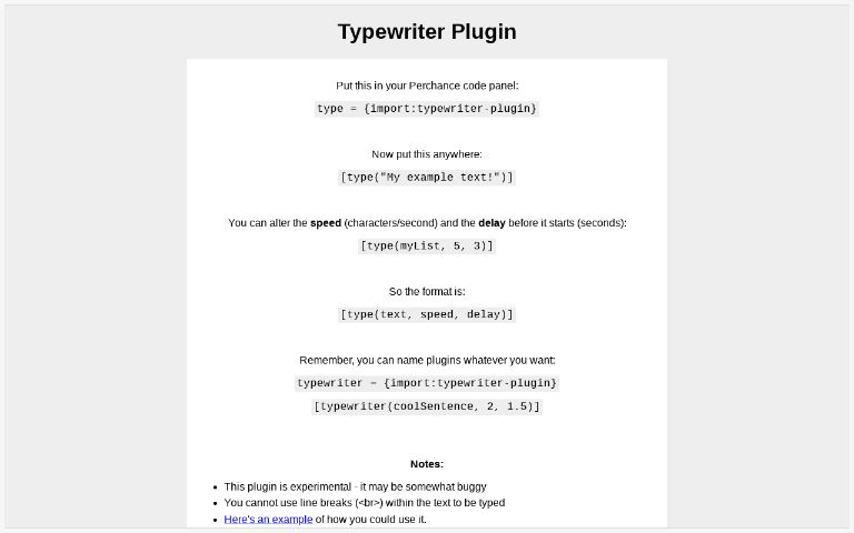 Typewriter Plugin