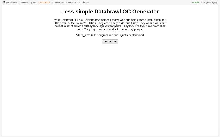 Less simple Databrawl OC Generator