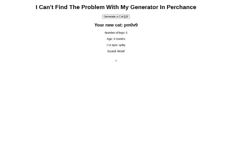 I Can't Find The Problem With My Generator In Perchance