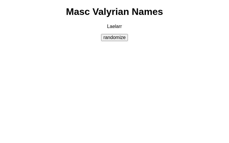 Masc Valyrian Names ― Perchance Generator