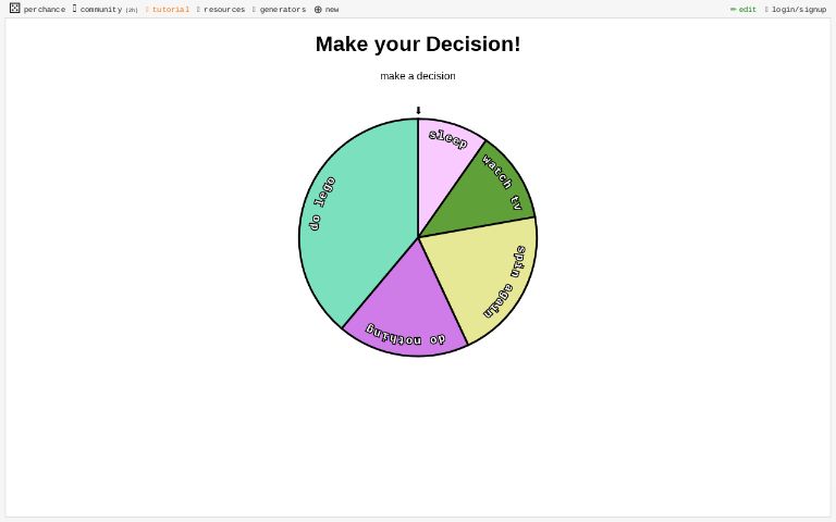 Make your Decision! ― Perchance Generator
