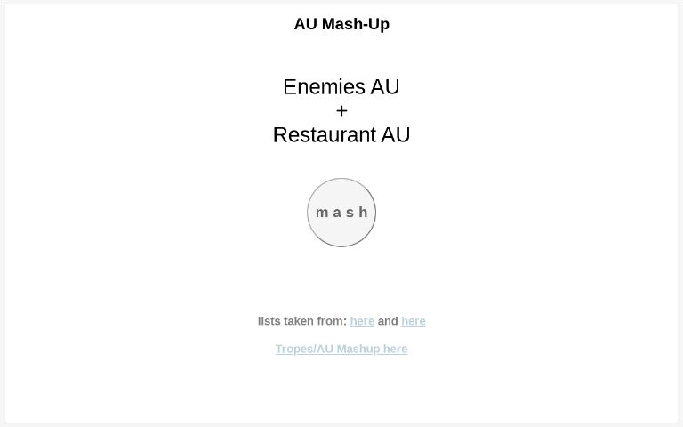 AU Mash-Up ― Perchance Generator