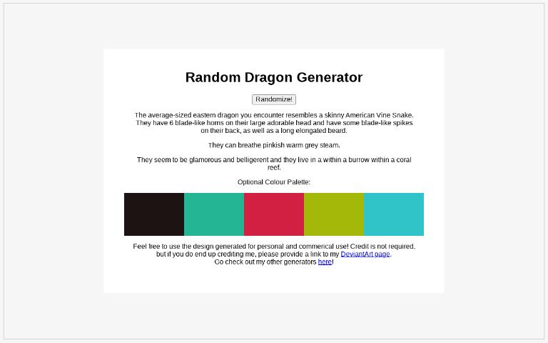 Random Dragon Generator
