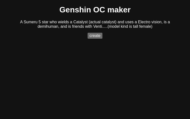 Genshin OC maker ― Perchance Generator