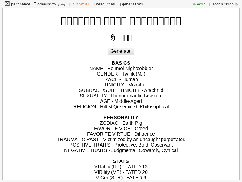 𝕰𝖔𝖑𝖔𝖒𝖎𝖈 𝕽𝖆𝖈𝖊 𝕲𝖊𝖓𝖊𝖗𝖆𝖙𝖔𝖗 ― Perchance Generator