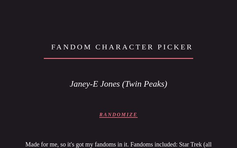 Fandom Character Picker ― Perchance Generator