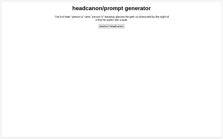headcanon/prompt generator