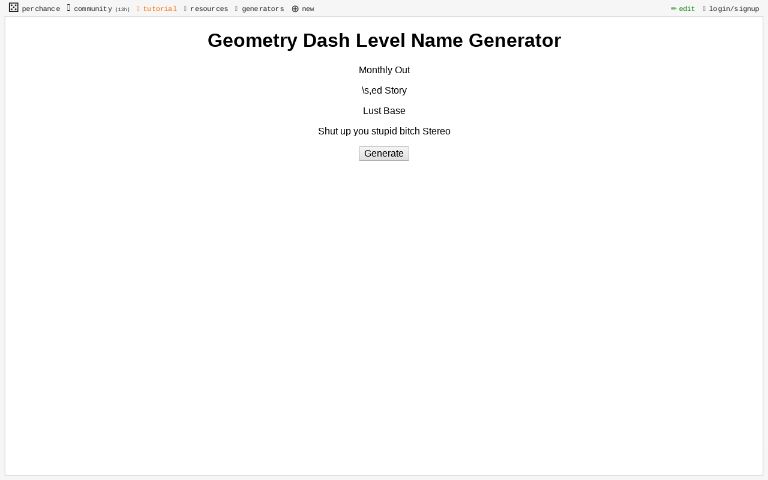 Geometry Dash Level Name Generator
