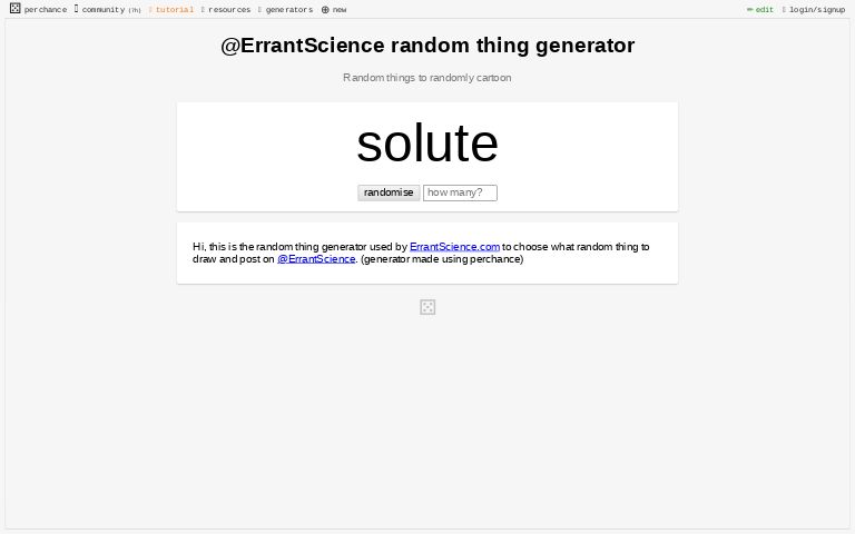 @ErrantScience random thing generator