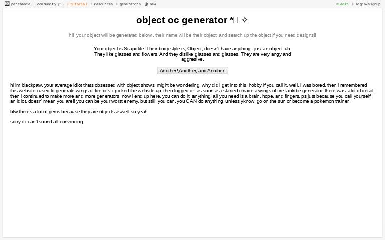 object show oc generators