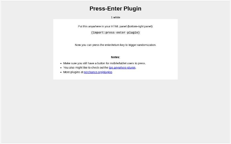 Press-Enter Plugin