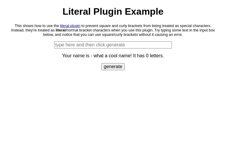 Literal Plugin Example