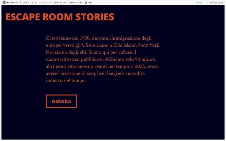 Escape Room Stories ― Perchance Generator