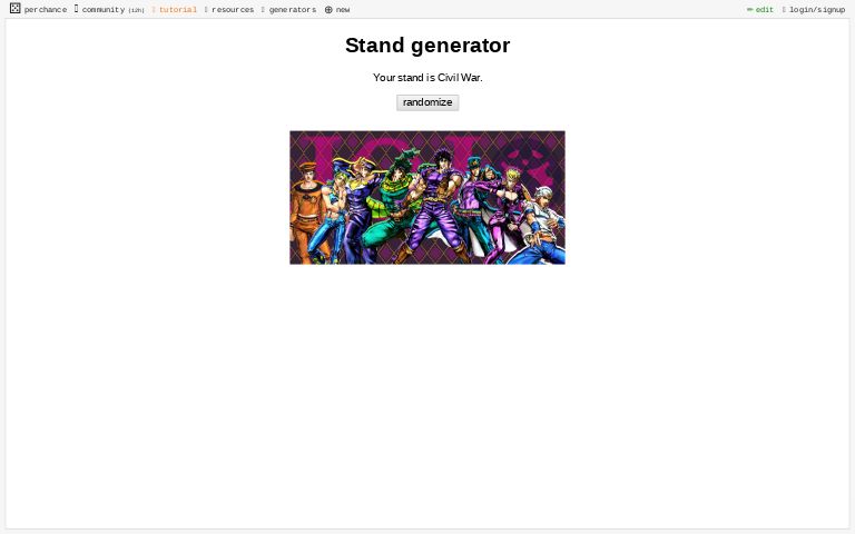 Stand generator