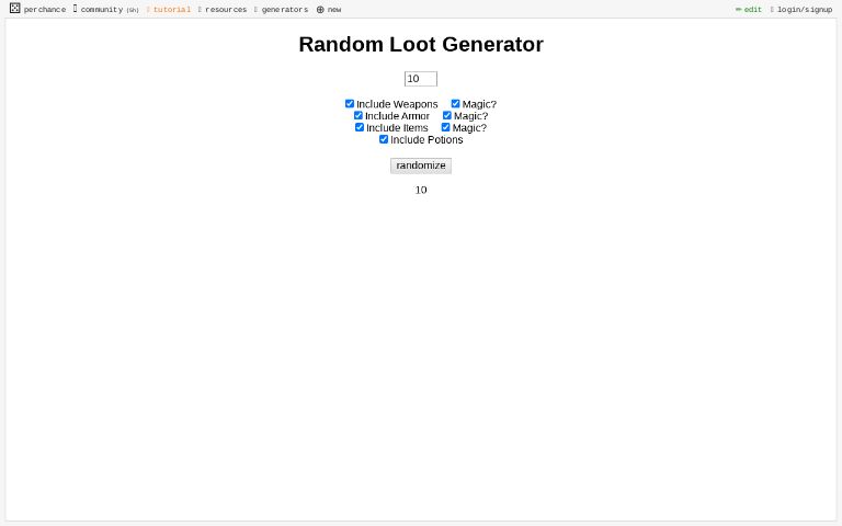 Random Loot Generator