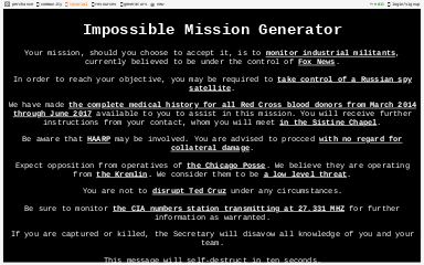 Impossible Mission Generator