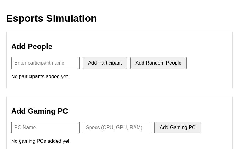 Esports Simulation ― Perchance Generator