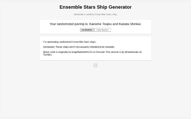Ensemble Stars Ship Generator