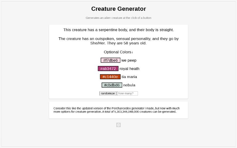 Creature Generator