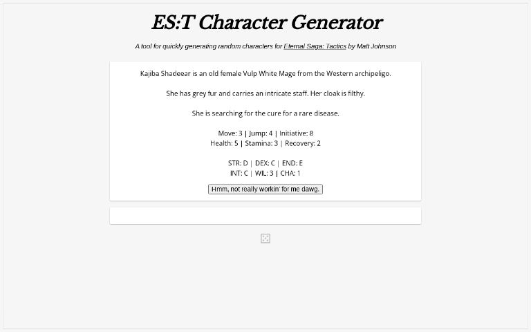 ES:T Character Generator