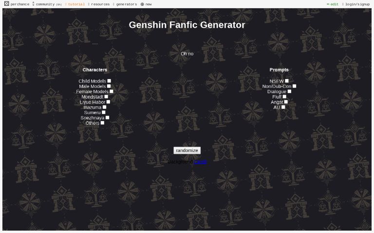 Genshin Fanfic Generator