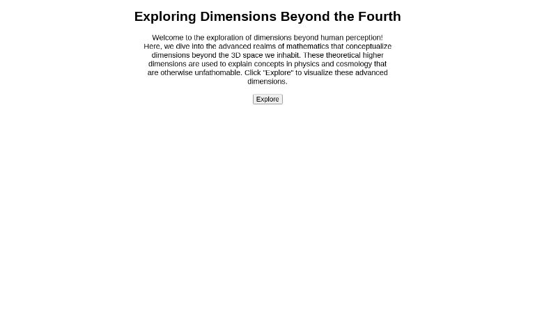 Exploring Dimensions Beyond the Fourth ― Perchance Generator