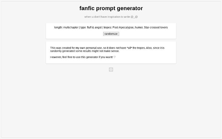 fanfic prompt generator