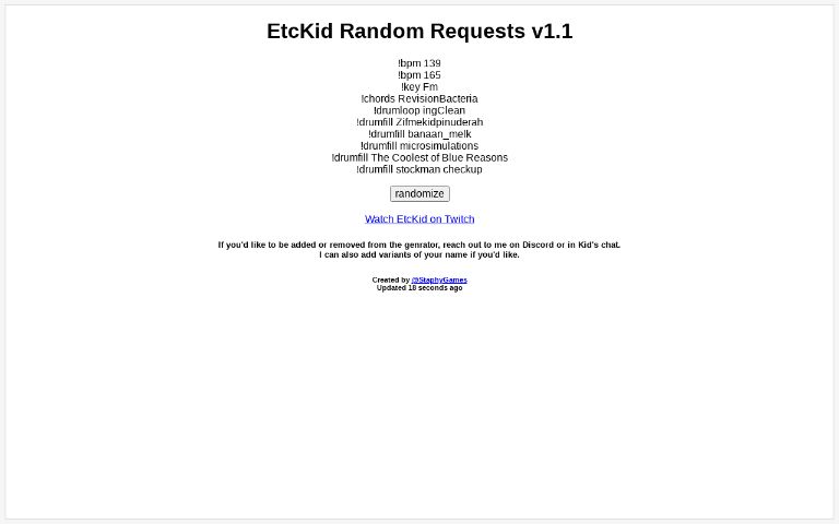 EtcKid Random Requests v1.1 ― Perchance Generator