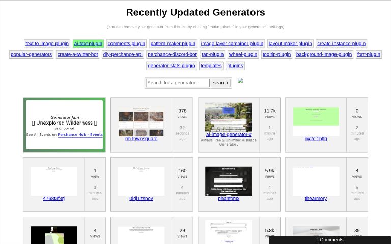 Recently Updated Generators