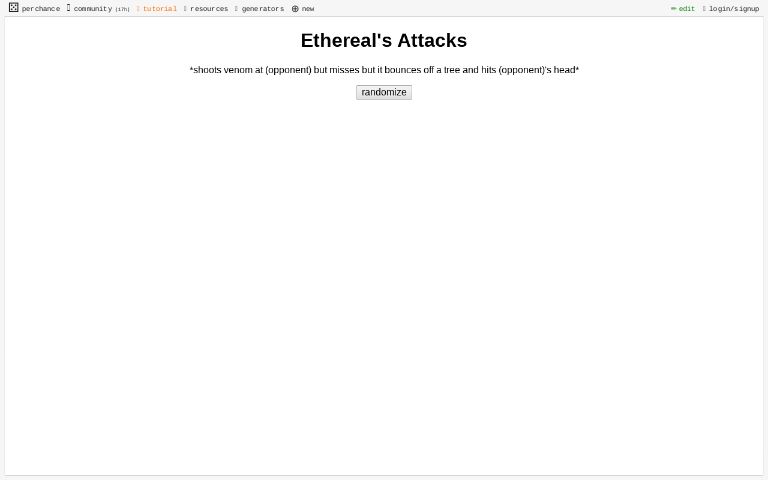 Ethereal's Attacks ― Perchance Generator