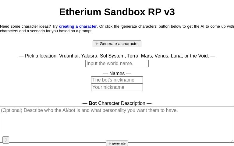 Etherium Sandbox RP V3 ― Perchance Generator