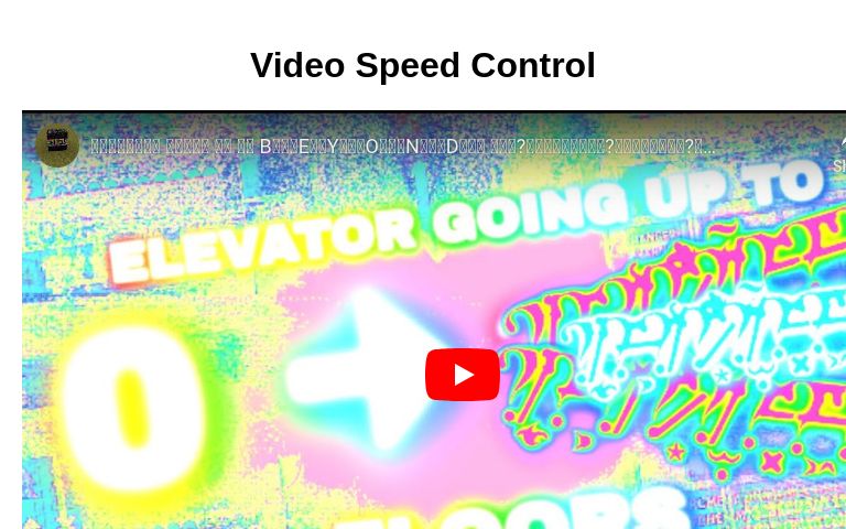 Video Speed Control ― Perchance Generator