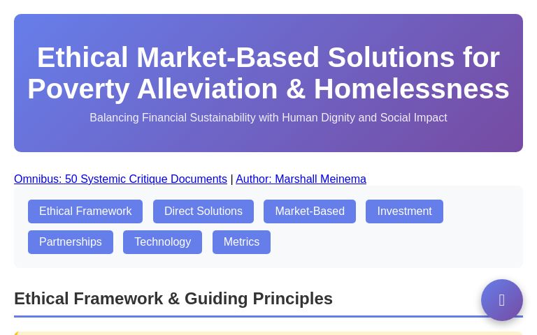 Ethical Market-Based Solutions for Poverty Alleviation & Homelessness ...
