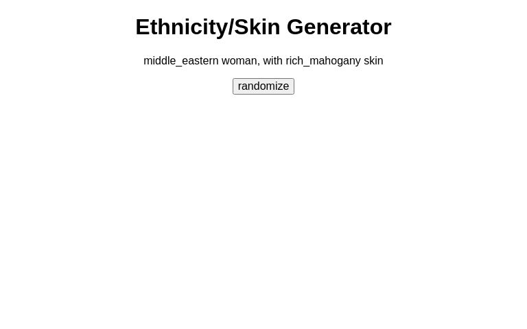 Ethnicity/Skin Generator