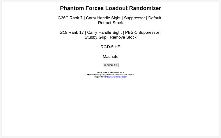 Phantom Forces Loadout Randomizer ― Perchance Generator