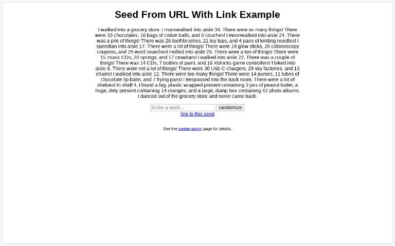 Seed From URL With Link Example ― Perchance Generator