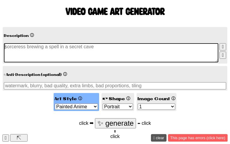 Video game art generator
