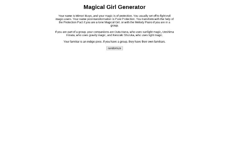 Magical Girl Generator