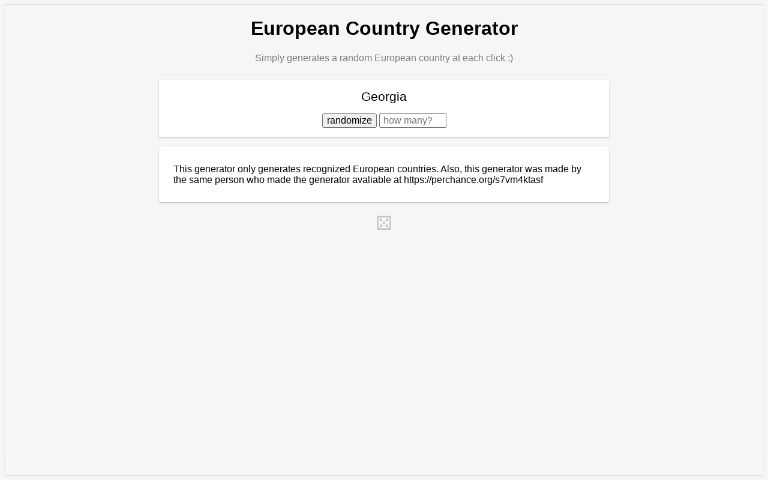 European Country Generator