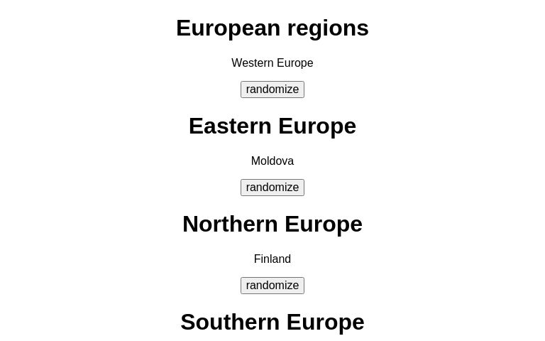 European regions ― Perchance Generator