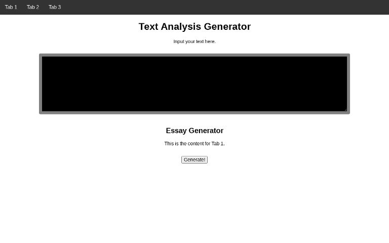 Text Analysis Generator