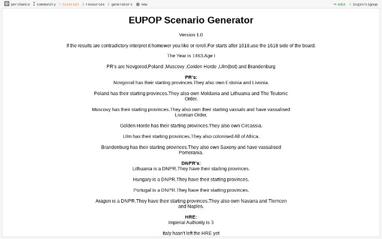 EUPOP Scenario Generator